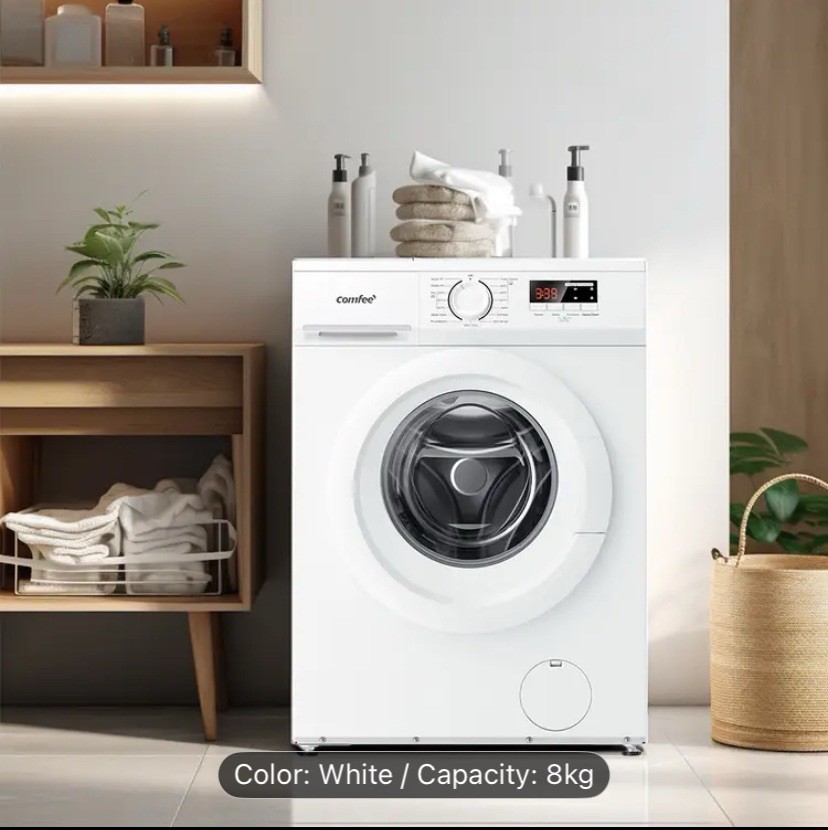 COMFEE' CFE12EW80/W Freestanding Washing Machine - 8KG Large Capacity ...
