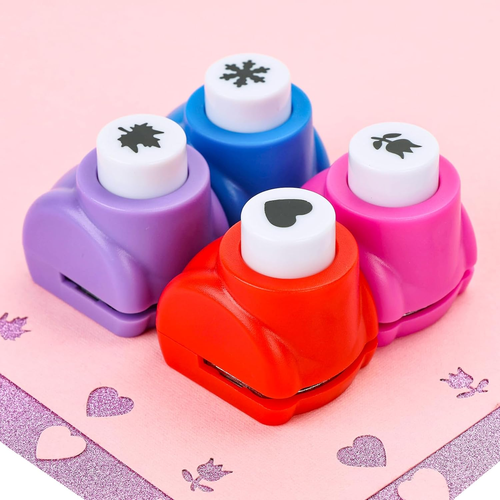 4PCS Hole Punch Shapes, Heart, Flower, Snowflake, Leaf, Craft Paper ...