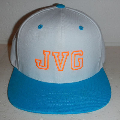 NWT JVG Logo Initials Snapback Adjustable White & Teal Baseball Hat Cap ...