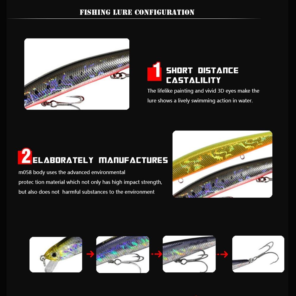 Striped bass Minnow Lures Winter Fishing Fish Hooks Floating Minnow Baits | eBay