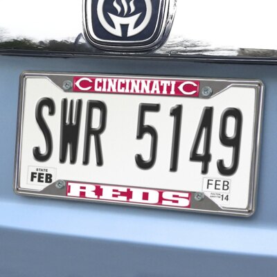 MLB - Cincinnati Reds Chrome Metal License Plate Frame, 6.25in x 12 ...