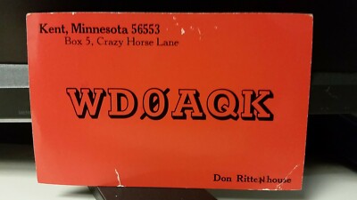 amateur ham radio QSL postcard WD0AQK Don Rittenhouse 1978 Kent ...