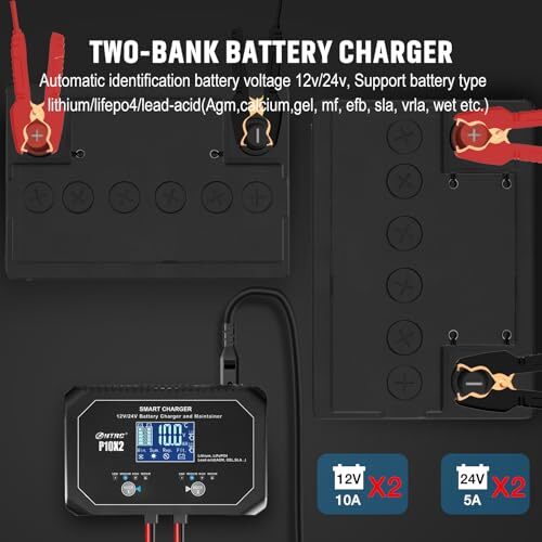 20-Amp 10 Amp 2 Bank Dual Smart Marine ChargerFully-Automatic Car ...