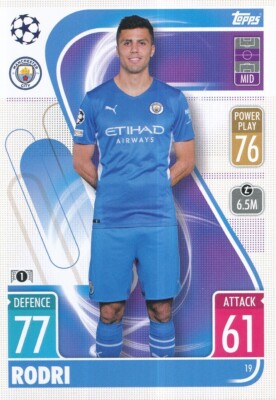 019 MANCHESTER CITY - RODRI - ESPANA CARD TOPPS CHAMPIONS LEAGUE 2022 ...