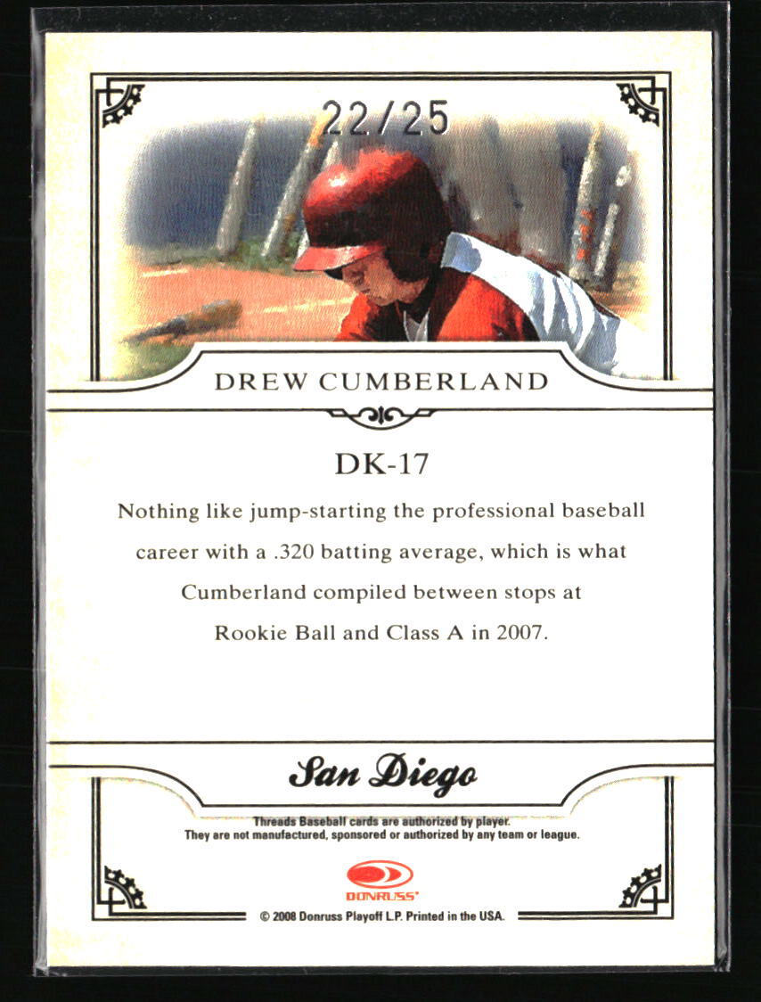 2008 Donruss Threads - Diamond Kings Materials #DK-10 Rick Porcello ...