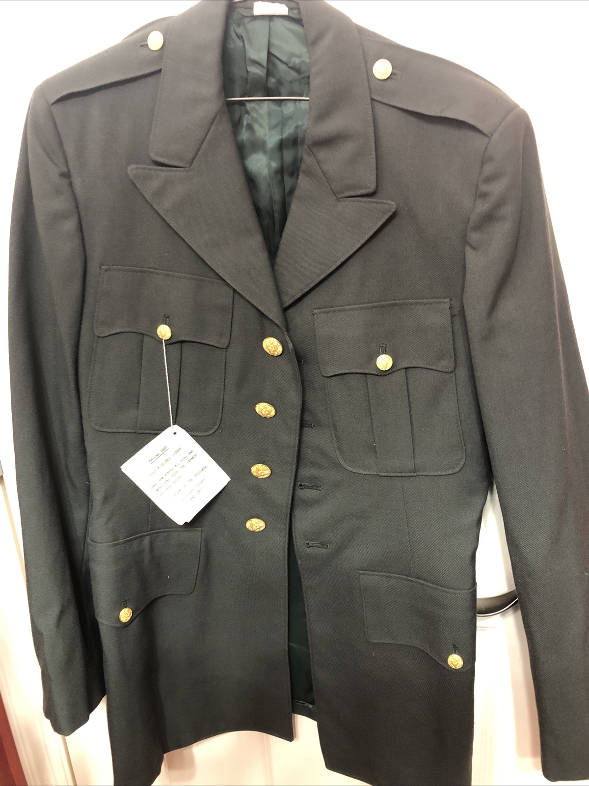 US ARMY GREEN CLASS A DRESS JACKET UNIFORM 38L - Gem