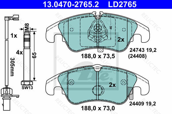 Front Brake Pads Set Audi:A6,Q5,A7 4G0698151D 4G0698151 8K0698151C ...