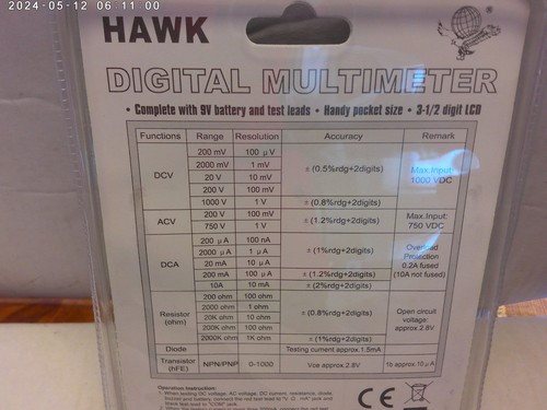 1990's vintage digital multimeter (Hawk) NEW old stock | eBay