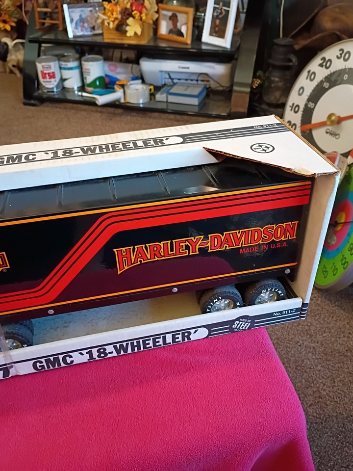 Vintage Nylint Harley Davidson GMC Tractor Trailer Steel Semi 911-Z NEW ...