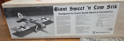 Vtg Midwest Giant Sweet 'n Low Stik RC Plane Kit - 86" WS Quadra 35 ...
