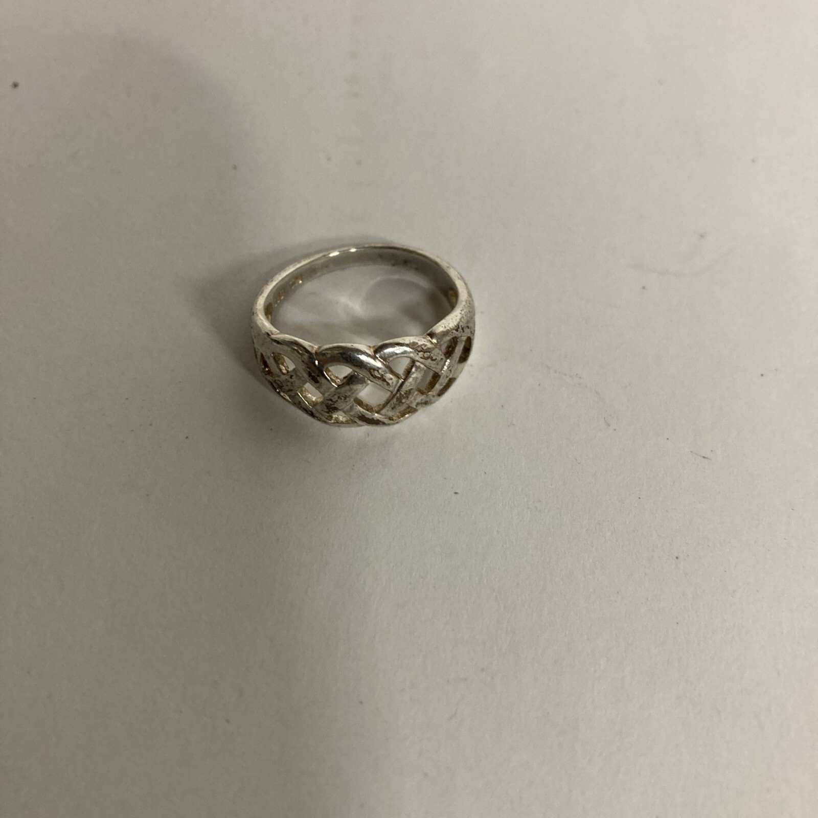 Silver Ring Open Weave Stamped IBB CN Size 8 1/4 Slightly Bent 925 | eBay