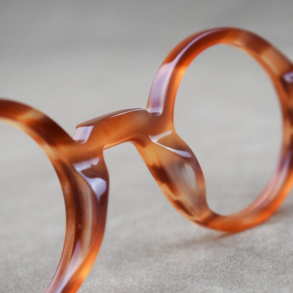 Retro Small Round Eyeglasses Acetate Matte Green Eyeglass Frames Men ...