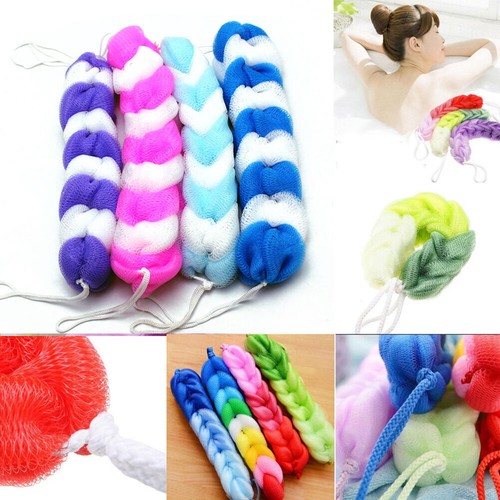 Back Scrubber Bath Shower Mesh Exfoliating Body Brush Wash Nylon Puff ...