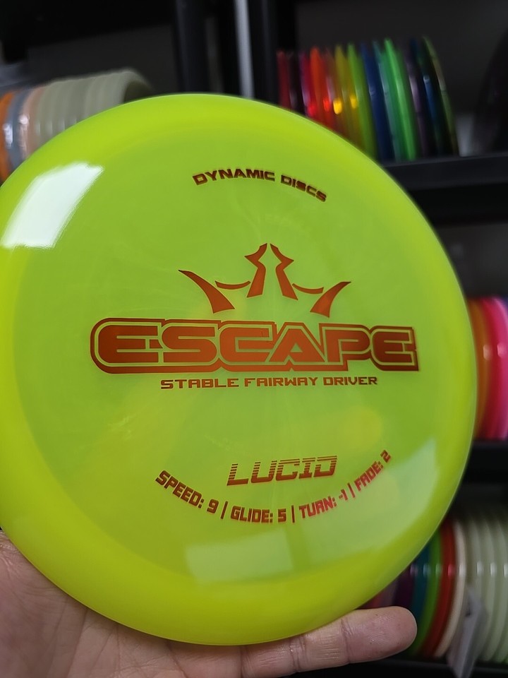 Dynamic Discs Lucid Escape Yellow 173g Disc Golf Driver Trilogy | eBay