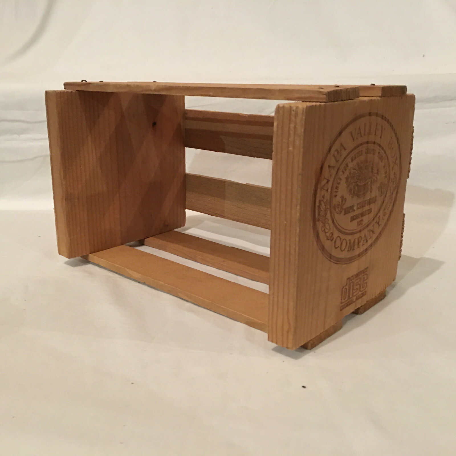 Napa Valley Wooden CD DVD Crate 10" x 6" x 6” Wood Storage Holder Holds ...