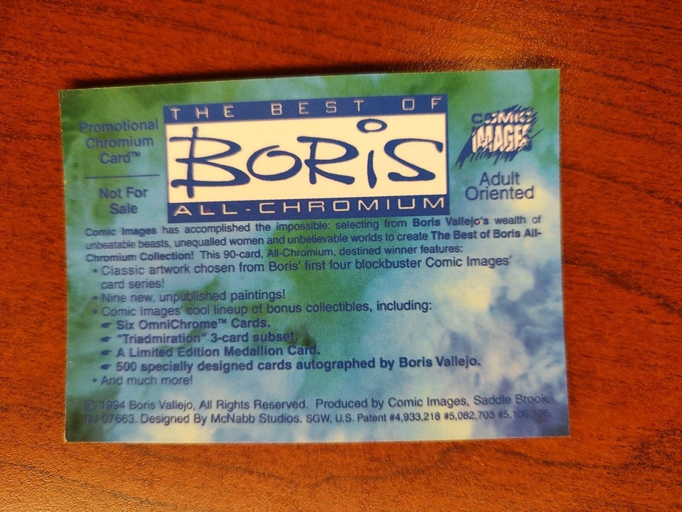 1994 Best of Boris All Chromium Promo Card Promotional NEW UNCIRCULATED ...
