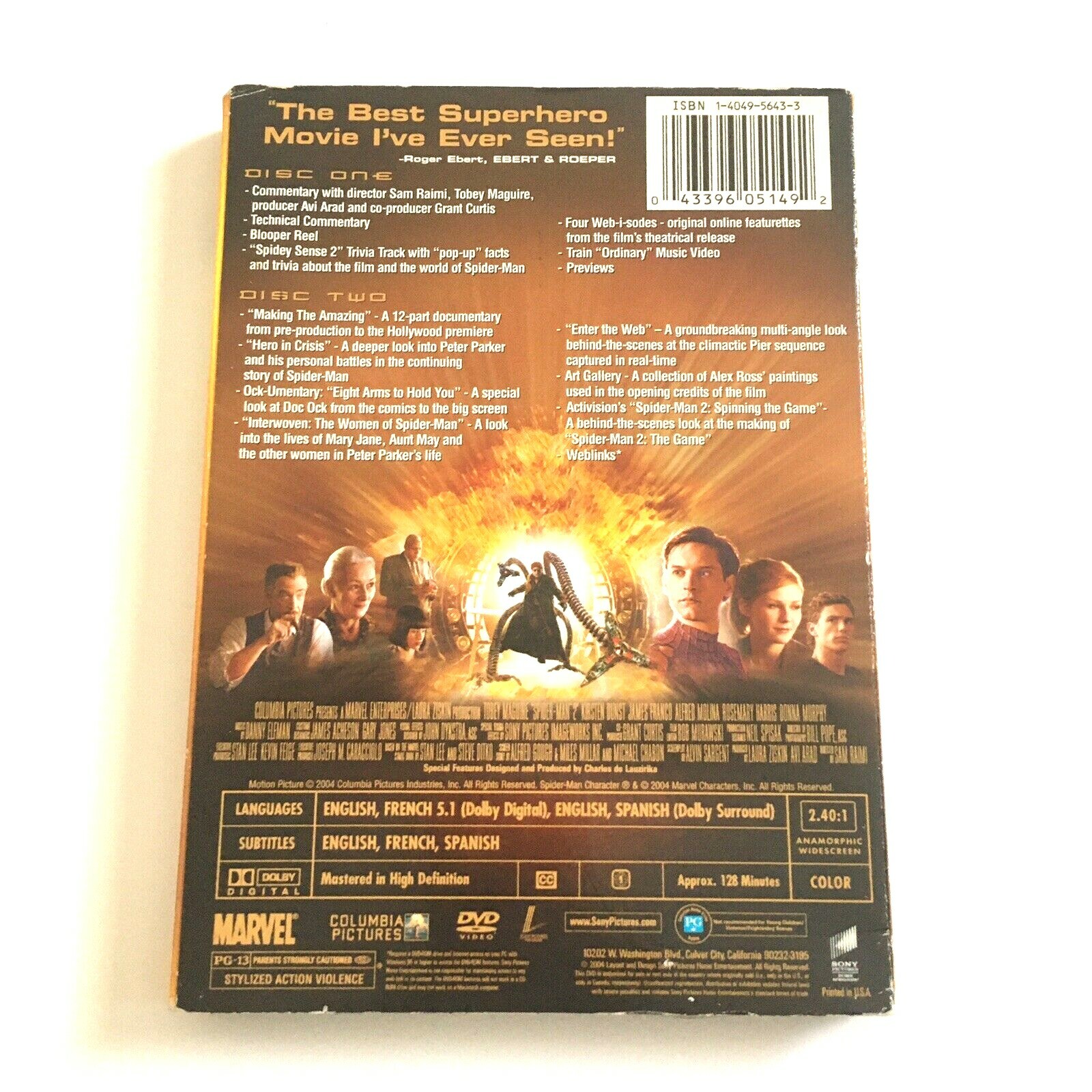 Spiderman 2 Action Wide Screen Edition Movie Marvel DVD 43396051492 | eBay