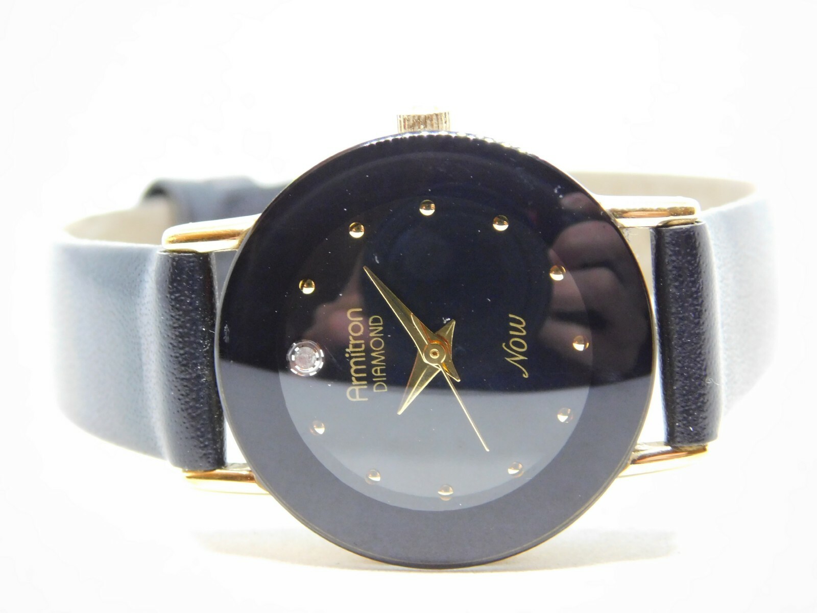 Armitron Diamond Now 75/2447 Genuine Leather Quartz Analog Ladies Watch ...