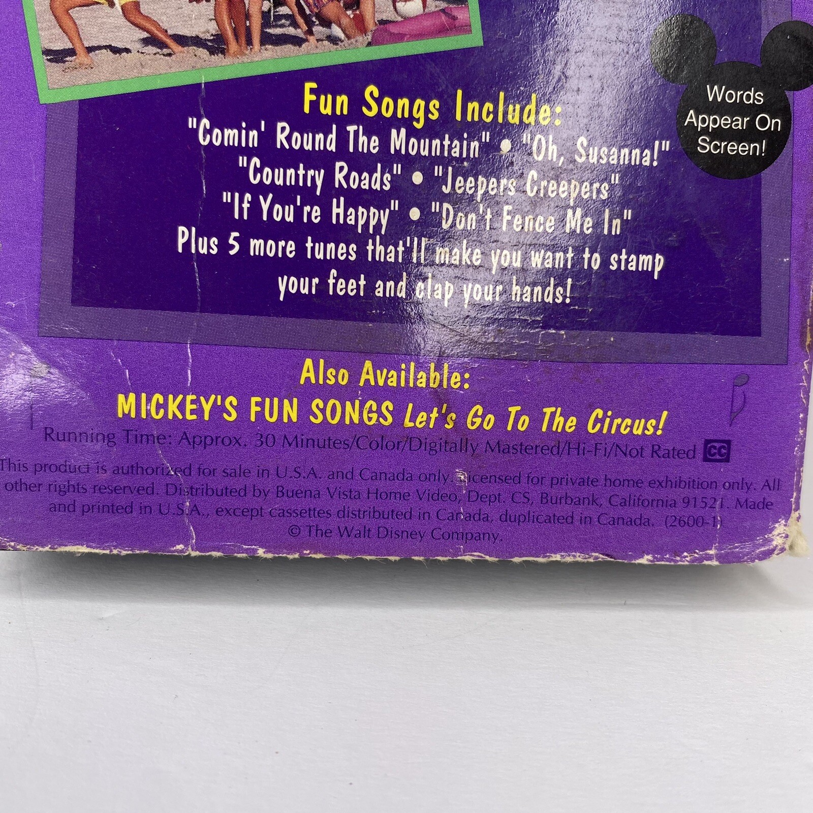 Sing Along Songs - Mickeys Fun Songs: Campout at Disney World (VHS ...