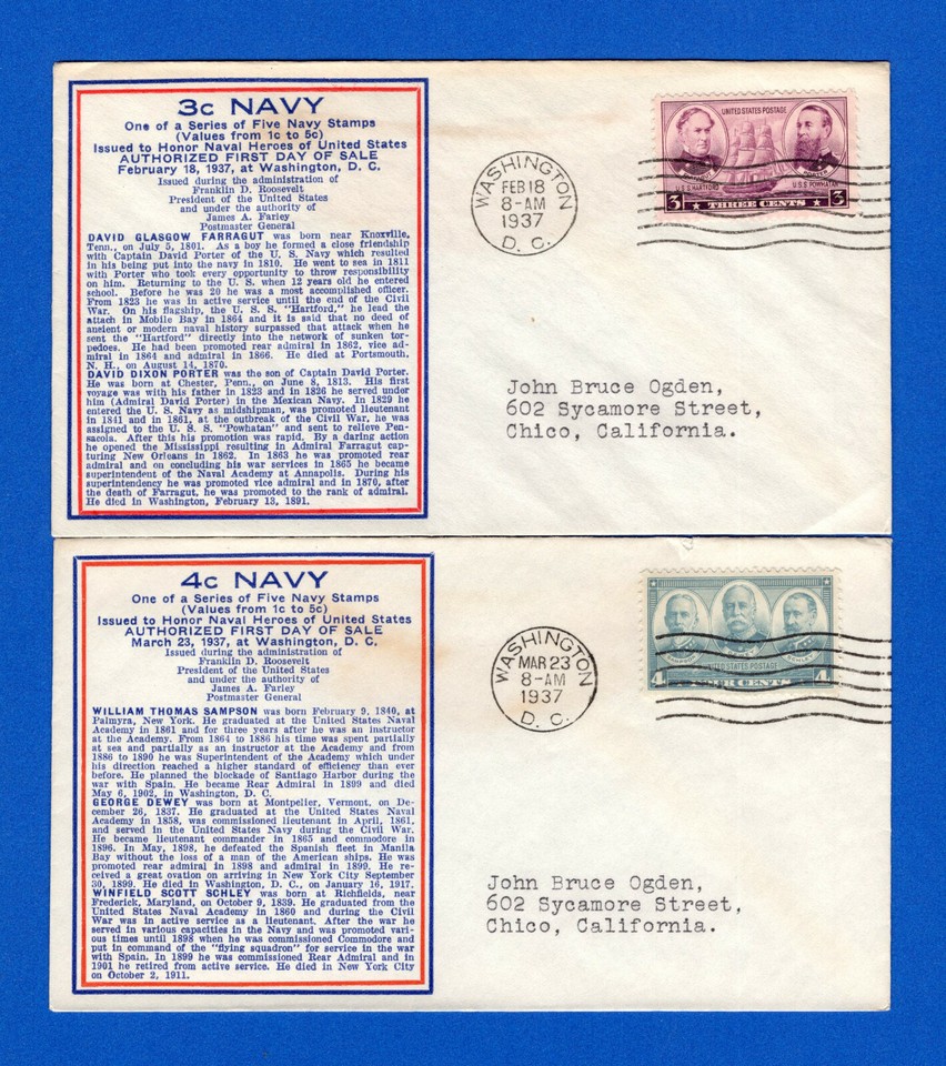 Scott 785-94 Army-Navy Set of Ten Imperial First Day Covers Mellone #14 ...