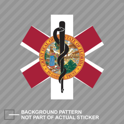 Florida State Shaped EMT Flag Sticker Decal Vinyl EMS Paramedic FL | eBay
