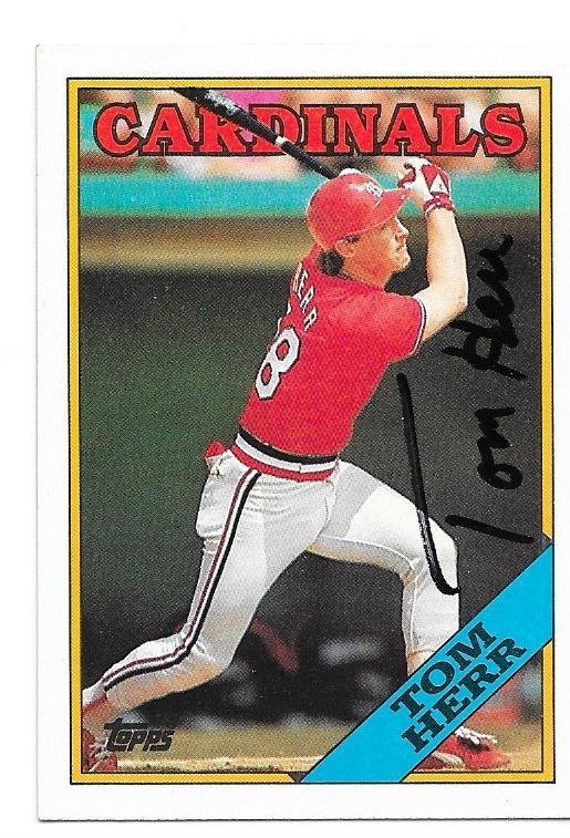1988 Topps - TOM HERR - Hand Signed Autograph Card - CARDINALS | eBay