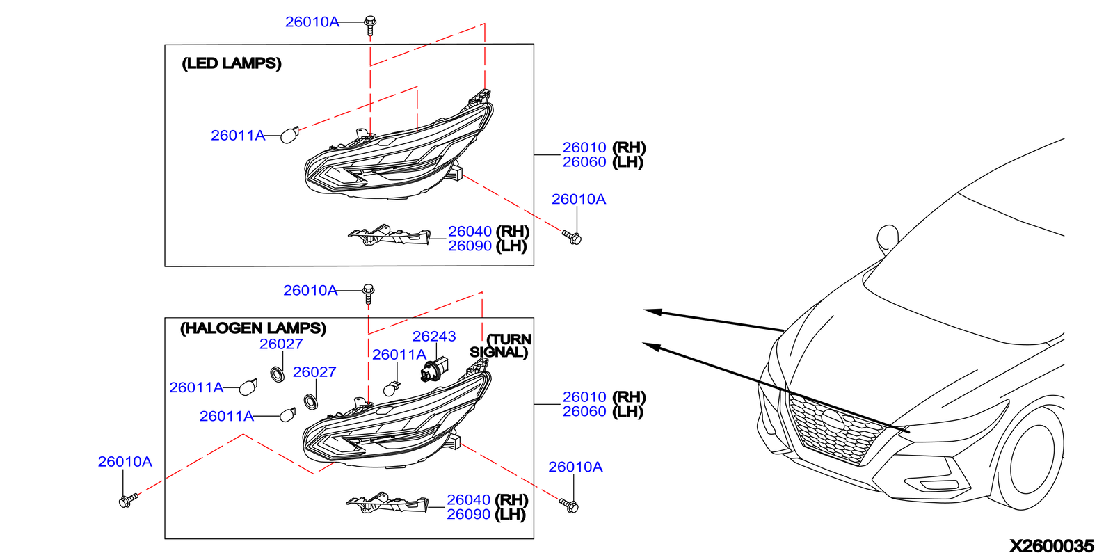 Genuine Nissan Bracket ASSY Head Lamp RH 260426LA0A / 26042-6la0a OEM ...