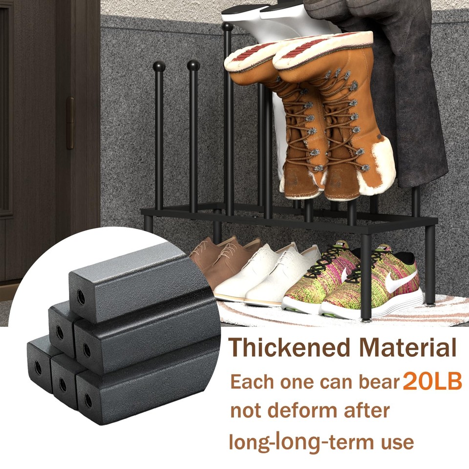 Boot Rack Shoe Organizer - Double Layered Boot Organizer for Tall Boots ...