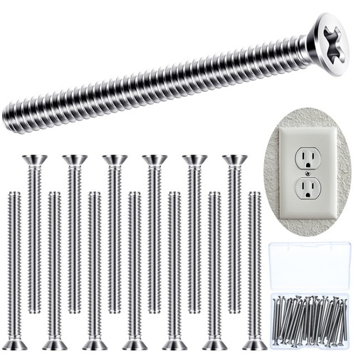 100 Pieces Extra Long Outlet Screws Machine Long Electrical Outlet ...