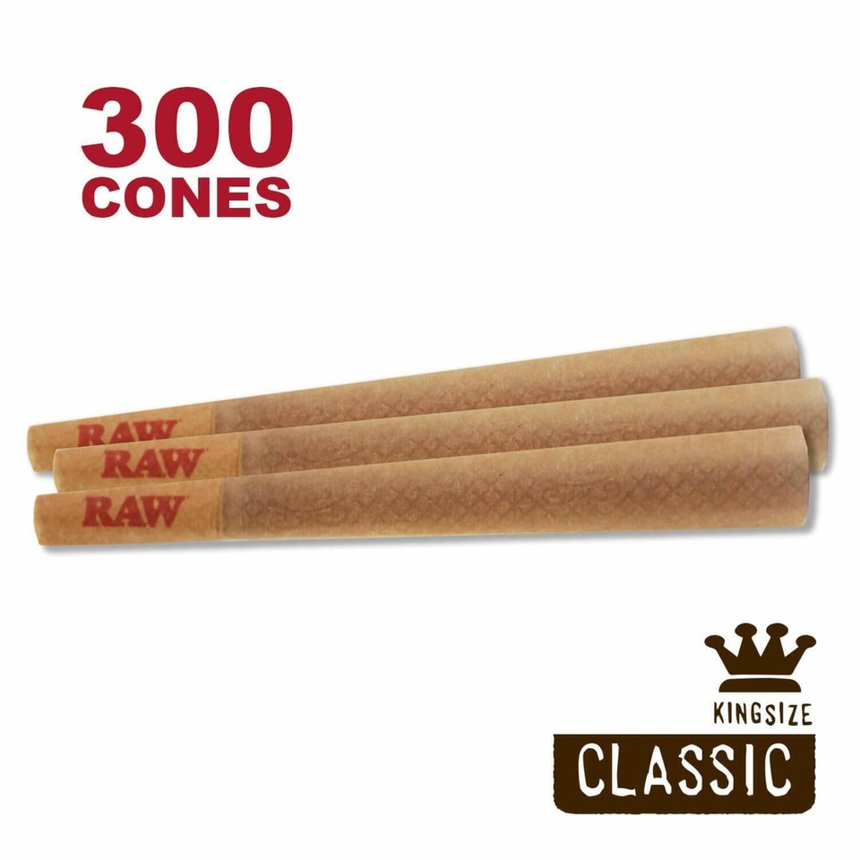 Authentic Raw King Size pre rolled Cone W/ Filter 25 / 50 / 100 200 300 ...
