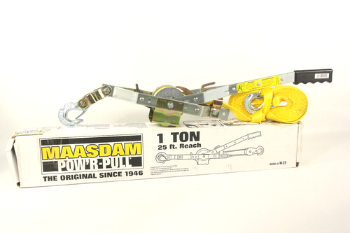 Maasdam Pow'R Pull WS-25, 1 Ton (2,000 Lb.) Strap Puller Hand Winch (25' Rope) | eBay