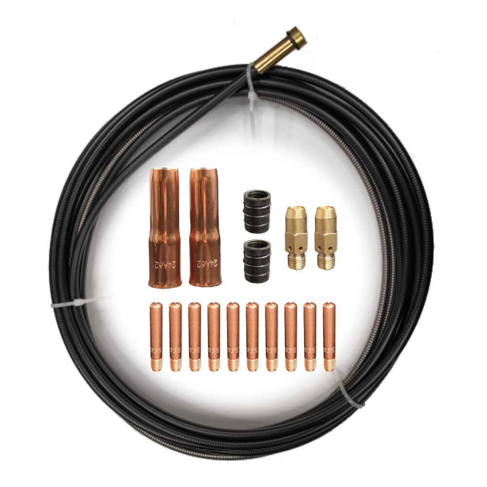 17pcs .035" kit MIG Welding Contact Tips 24A Nozzle 54A Diffuser Liner ...