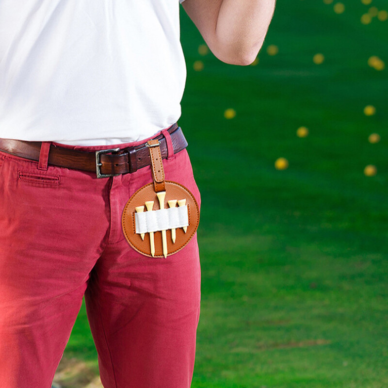 Leather Golf Tees Holder With Belt Clip Golfs Tee Carrier Portable ...