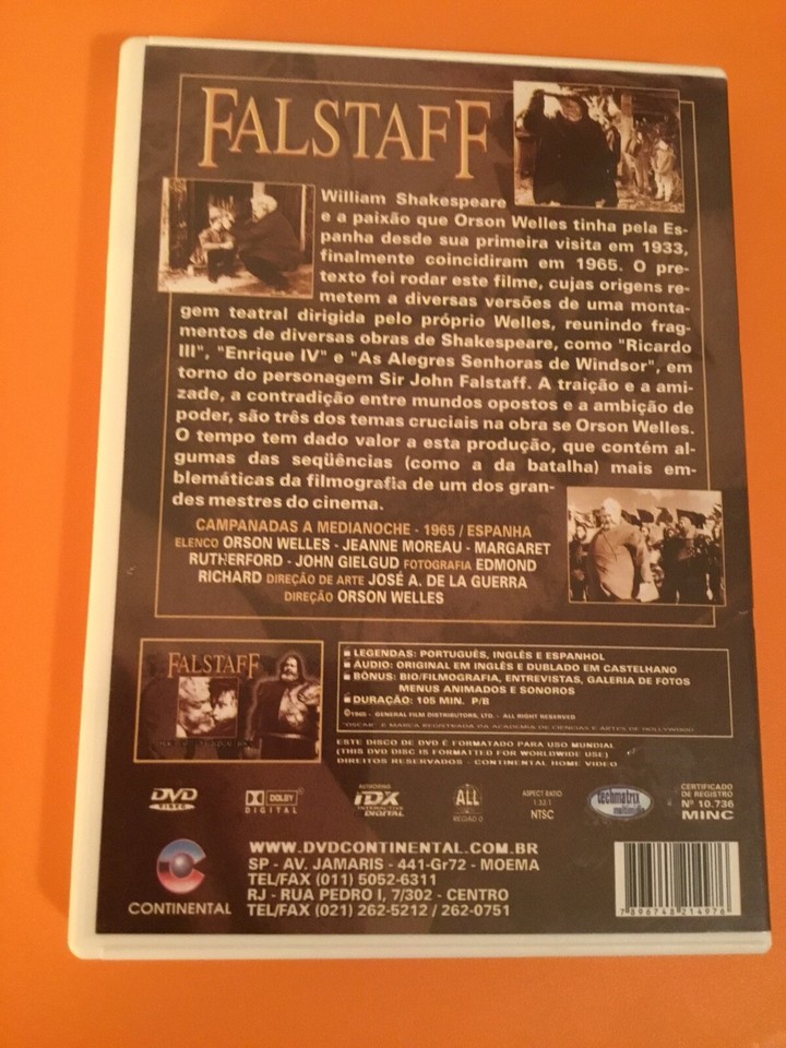 Falstaff DVD Orson Welles | eBay