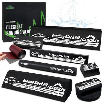 7PCs Sanding Block Kit, Auto Body EVA Foam Wet / Dry for Automotive Car ...