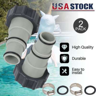 2pc Intex Hose Adapter Pool Filter Pump Parts Conversion Fitting Kit ...