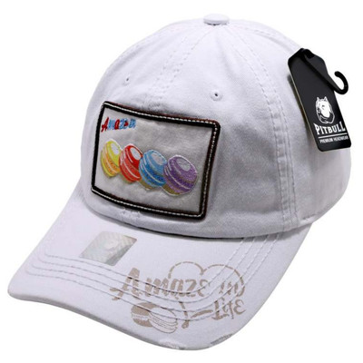 Pit Bull Amaze In Life Washed Cotton Hat Cap Macaroons Patch - White | eBay