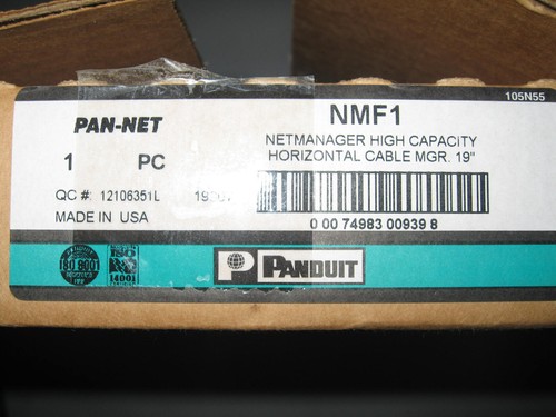 PANDUIT PAN-NET NMF1 NETMANAGER HORIZONTAL CABLE MANAGER 19" BLACK NEW ...