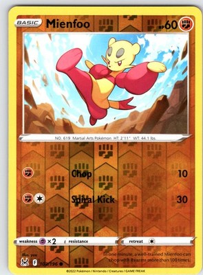 Mienfoo Common SWSH11: Lost Origin Reverse Holo 103/196 LP | eBay