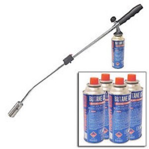 Butane Gas Weed Wand Blowtorch Garden Torch Weeds Killer Burner + 4 Gas ...