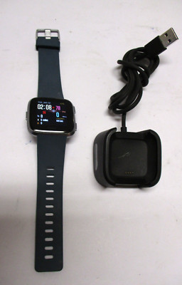 Fitbit Versa Health & Fitness Smart Watch Smartwatch Black w/Charger ...