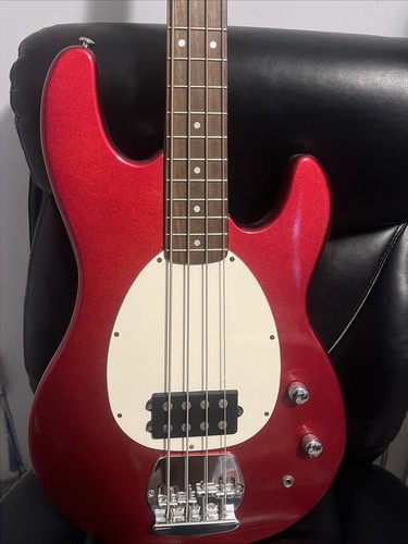 Samick Electric Bass Guitar Red Used But Beautiful Read, Vintage? | eBay