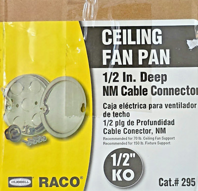 10 Pcs Hubbell Raco 295 Round 4" x 1/2" Deep Metal Ceiling Fan Support ...