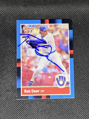 Rob Deer Milwaukee Brewers 1988 Donruss Signed Auto Card #274 ~ COA | eBay