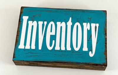 Inventory Sign - Wood Painted Custom Lettering 8" x 5" | eBay
