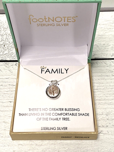NIB Footnotes Sterling Silver Necklace My Family with Tree | Mother's ...