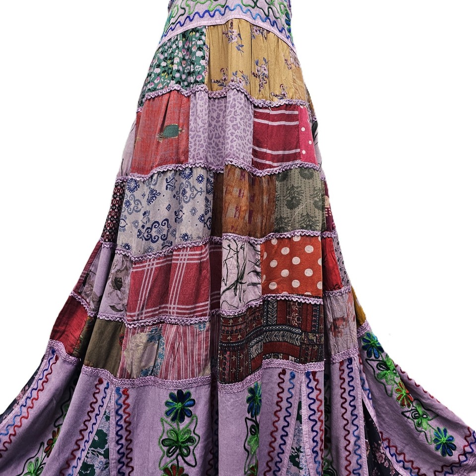 Plus Size Patchwork Dress Maxi Boho Hippy Festival Hand Embroidered 18 ...