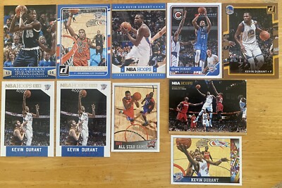 Kevin Durant 10 Card Lot 2012-18 Hoops, Stickers, Donruss, Panini ...