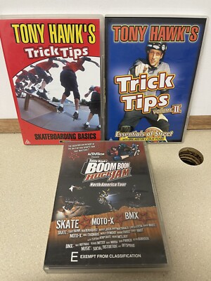 Tony Hawk's Trick Tips Vol 1 & Vol 2 Skateboard & Tony Hawks Boom Boom ...