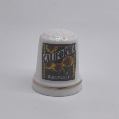 Vintage California Sunflowers Porcelain Thimble | eBay